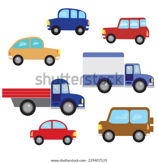 Vector Set Vintage Cars Large Series Stock Vector (Royalty Free) 229407529