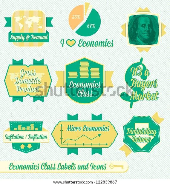 Vector Set Vintage Economics Class Labels Stock Vector (Royalty Free ...