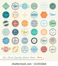 Set Colorful Vintage Labels Invitation Cards Stock Vector (Royalty Free ...