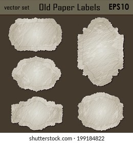 Vector Set Vintage Paper Textured Labels Stock Vector (Royalty Free ...