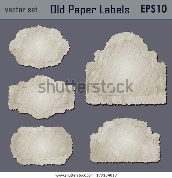 Vector Set Vintage Paper Textured Labels Stock Vector (Royalty Free ...