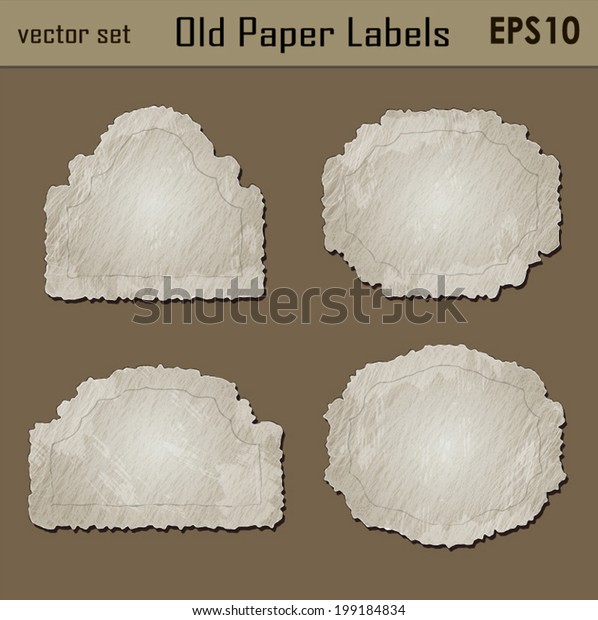Vector Set Vintage Paper Textured Labels Stock Vector (Royalty Free ...
