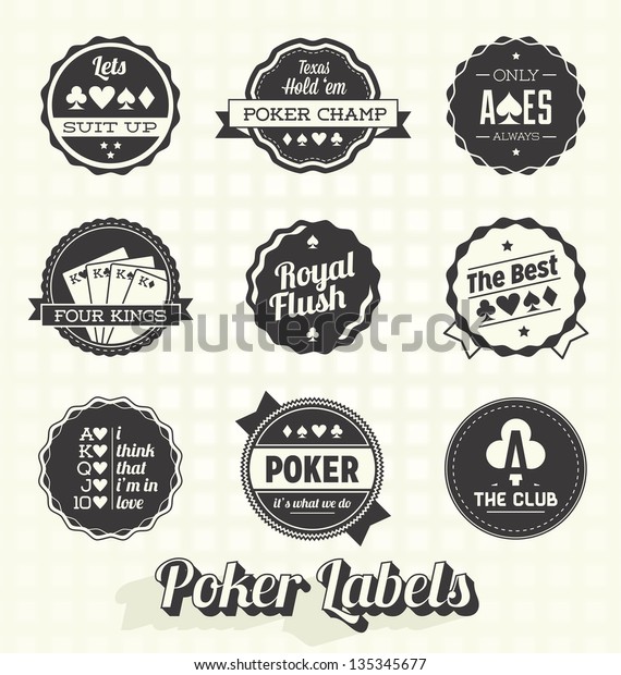 Vector Set Vintage Poker Labels Icons Stock Vector (Royalty Free) 135345677