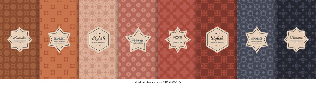 Vector Set Vintage Seamless Pattern Retro Stock Vector (Royalty Free ...