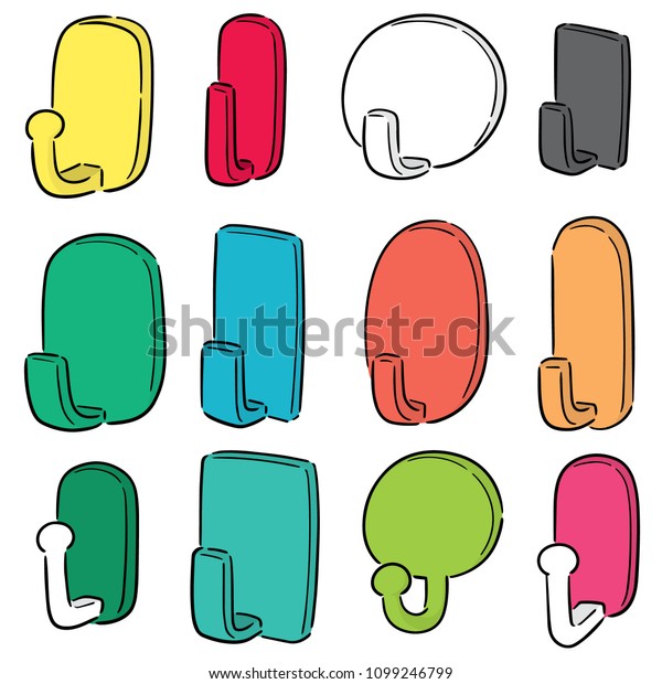 Vector Set Wall Hooks Stock Vector (Royalty Free) 1099246799