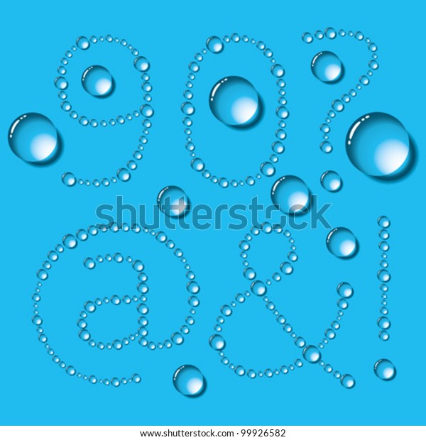 Vector Set Water Drops Letters On Stock Vector (Royalty Free) 99926582 ...