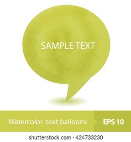 Vector Set Watercolor Text Balloons On Stock Vector (Royalty Free ...