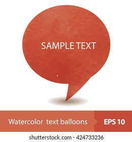 Vector Set Watercolor Text Balloons On Stock Vector (Royalty Free ...