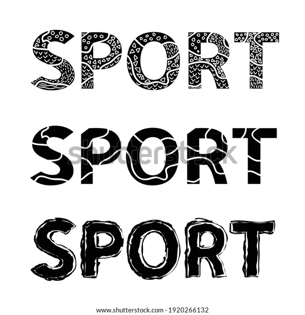 Vector Set Word Sport Written Abstract Stock Vector (Royalty Free ...