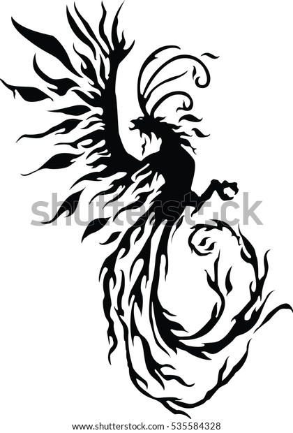 Vector Shadow Phoenix 스톡 벡터(로열티 프리) 535584328