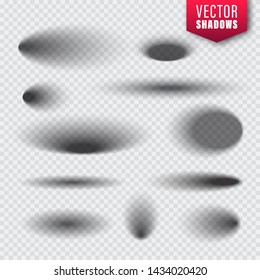 Vector Shadows Set On Transparent Background Stock Vector (Royalty Free ...
