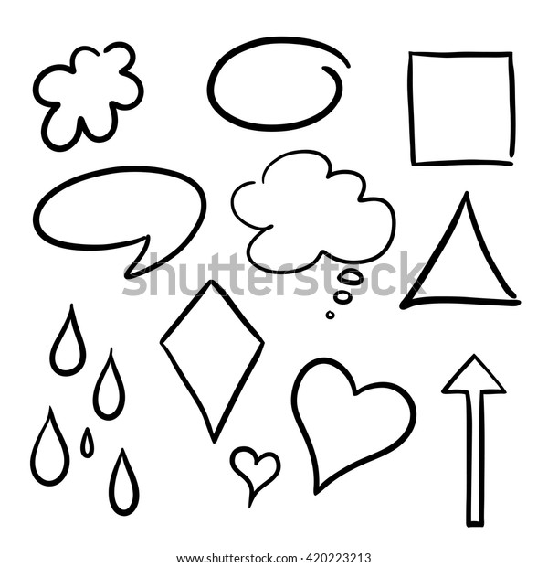 Vector Shapes Symbols Hand Drawn Design Stock Vector (Royalty Free ...