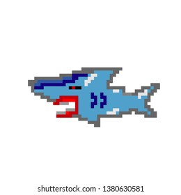 Vector Shark Pixel Art Stock Vector (Royalty Free) 1380630581 ...