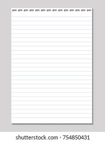 Vector Sheet Lined Paper Holes Binding Stock Vector (Royalty Free ...