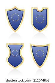 Vector Shields Flag European Union Stock Vector (Royalty Free ...