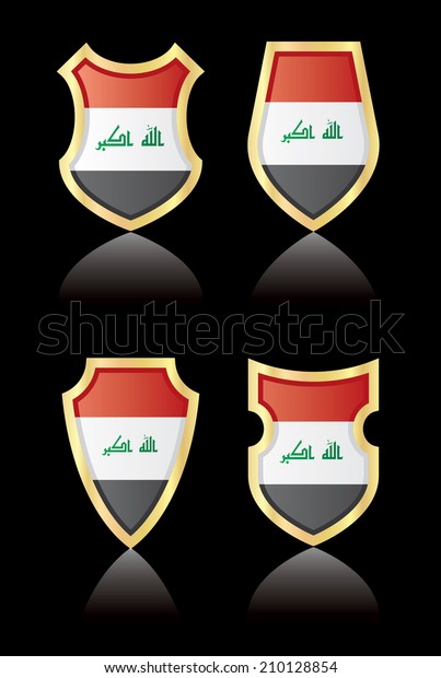 Vector Shields Flag Iraq Stock Vector (Royalty Free) 210128854 ...