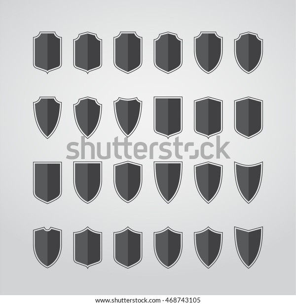 Vector Shields Icons Set Stock Vector Royalty Free 468743105