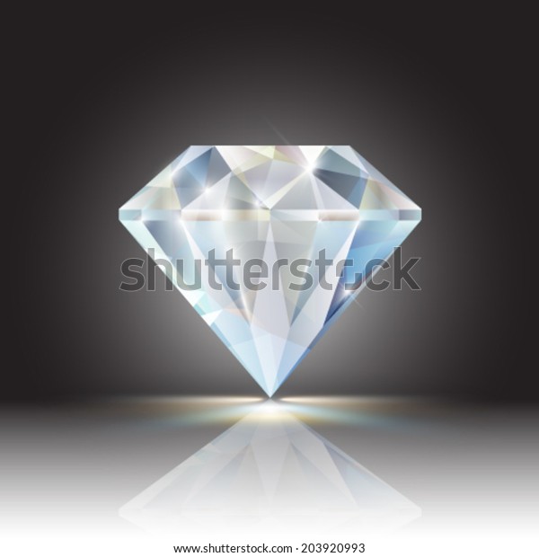 Vector Shiny Diamond Illustration Stock Vector (Royalty Free) 203920993 ...
