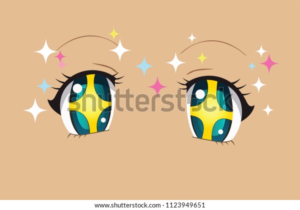 Vector Shiny Eyes Anime Sketch Stock Vector (Royalty Free) 1123949651 ...