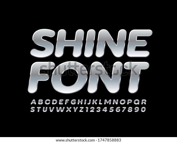 Vector Shiny Font Modern Metallic Alphabet Stock Vector (Royalty Free ...