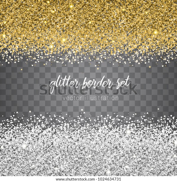 Vector Shiny Gold Silver Glitter Border Stock Vector (Royalty Free ...