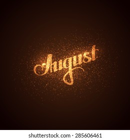 Vector Shiny Illustration August Label Glowing Stock Vector (Royalty ...
