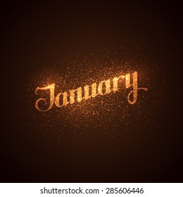 Vector Shiny Illustration January Label Glowing Stock Vector (Royalty ...