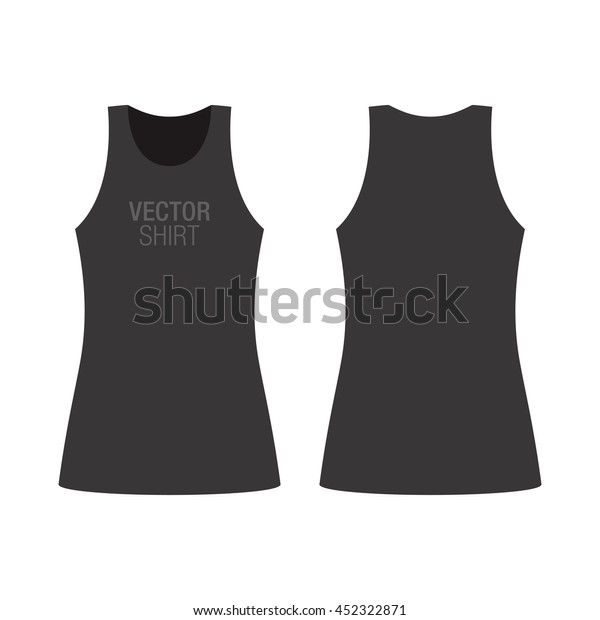 Vector Shirt Mockup Womens Black Racerback Stock Vector (Royalty Free ...
