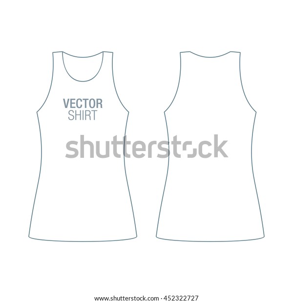 Vector Shirt Mockup Womens White Racerback Stock Vector (Royalty Free ...