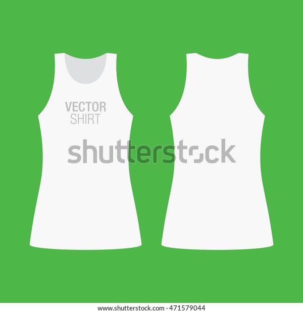 Vector Shirt Mockup Womens White Racerback Stock Vector (Royalty Free ...