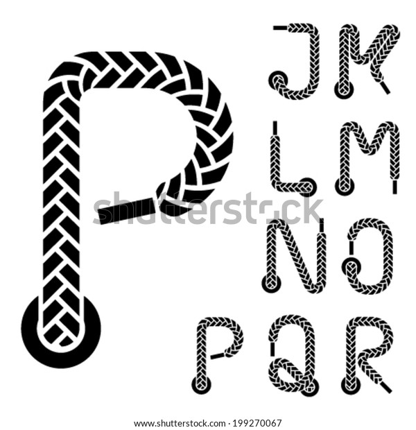 Vector Shoe Lace Alphabet Letters Part Stok Vektör (Telifsiz) 199270067 ...