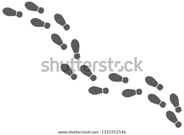 Vector Shoe Tracks Footpath On White Stock Vector (Royalty Free) 1321952546