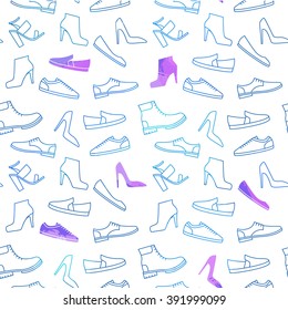 Vector Shoes Pattern Fashion Seamless Background Stock Vector (Royalty ...