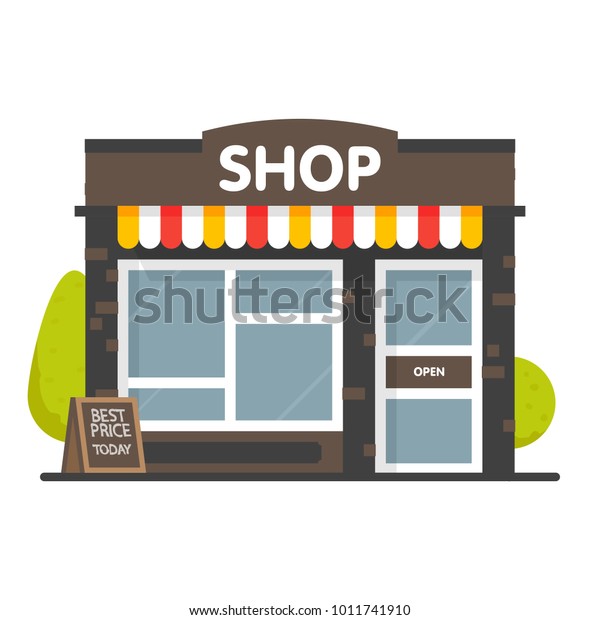 Vector tienda o tienda fachada exterior delantera, fondo de ilustración ...