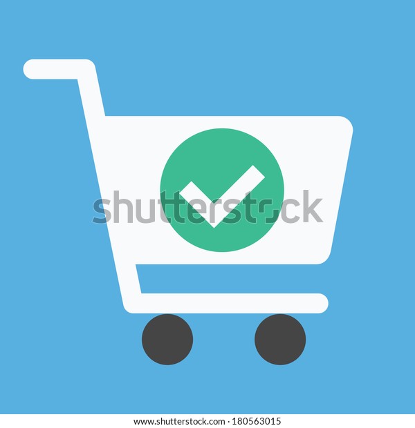 Vector Shopping Cart Check Mark Icon Stock Vector (Royalty Free ...