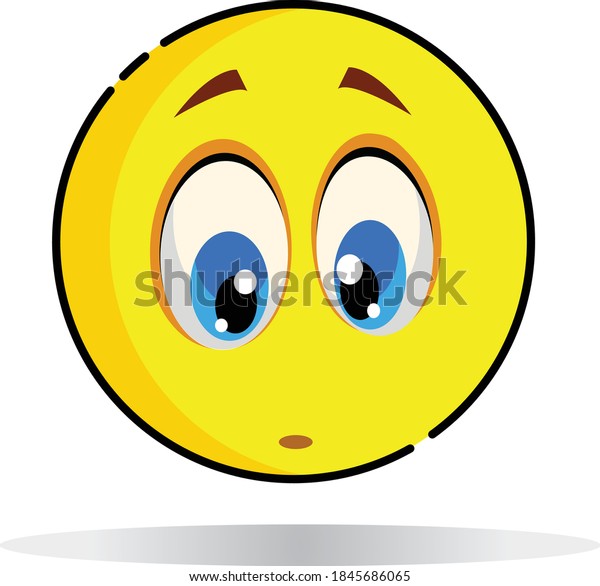 emoticono vectorial tímido con ojos hacia abajo
