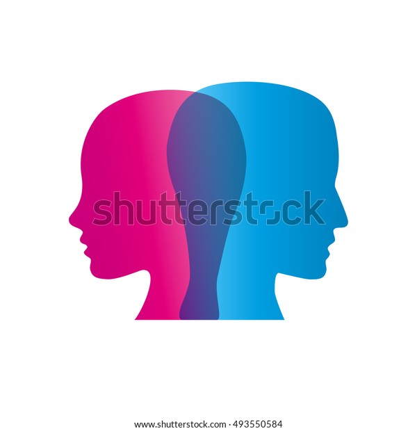 Vector Sign Abstract Dual Personality Couple Stock Vector (Royalty Free ...