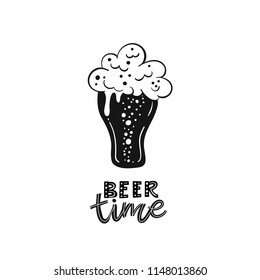 Vector Sign Beer Time Beer Glass Stock Vector (Royalty Free) 1148013860 ...