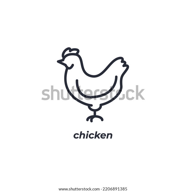 Vector Sign Chicken Symbol Isolated On Stock Vector (Royalty Free ...