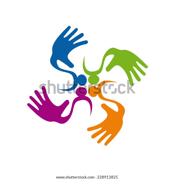 Vector Sign Colorful Teamwork Rainbow Stock Vector (Royalty Free ...