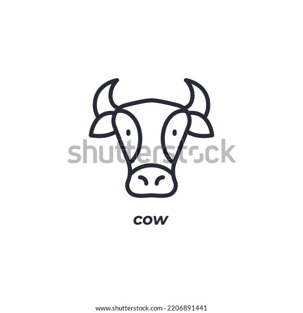 Vector Sign Cow Symbol Isolated On Stock Vector (Royalty Free ...