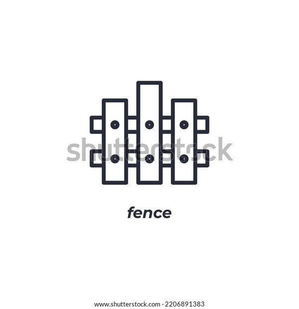 Vector Sign Fence Symbol Isolated On Stock Vector (Royalty Free ...
