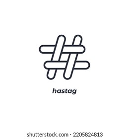 Vector Sign Hastag Symbol Isolated On Stock Vector (Royalty Free ...