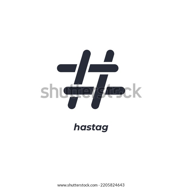 Vector Sign Hastag Symbol Isolated On Stock Vector (Royalty Free ...