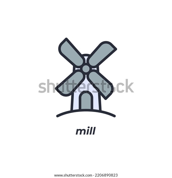 Vector Sign Mill Symbol Isolated On Stock Vector (Royalty Free ...