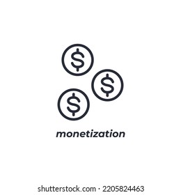 Vector Sign Monetization Symbol Isolated On Stock Vector (Royalty Free ...