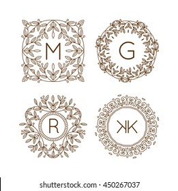 Vector Sign Monogram Logo Badge Emblem Stock Vector (Royalty Free ...