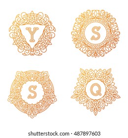 Vector Sign Monogram Logo Badge Emblem Stock Vector (Royalty Free ...