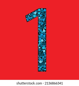 Vector Sign Number 1 Red Background Stock Vector (Royalty Free ...