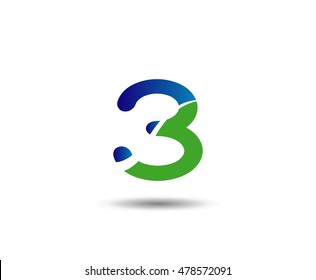 Vector Colorful Number Three Logo Design Stock Vector (Royalty Free ...